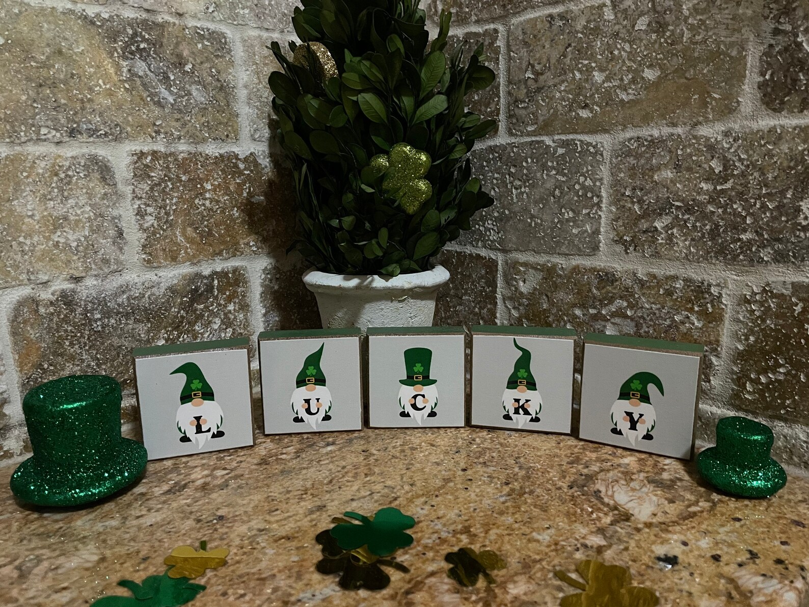 St. Patricks Day Decor. Rustic Handmade Lucky Gnome - Etsy