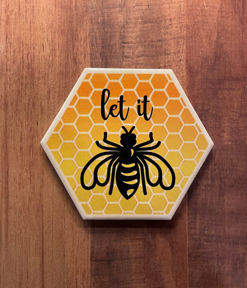 Coasters. Bee Decor. Honey Bee Ceramic Coaster. Ceramic Coasters. Set ...