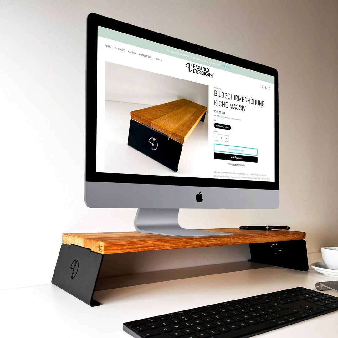 Ergonomic Wooden Monitor Riser | Desk Shelf | Monitor Riser Made of ...
