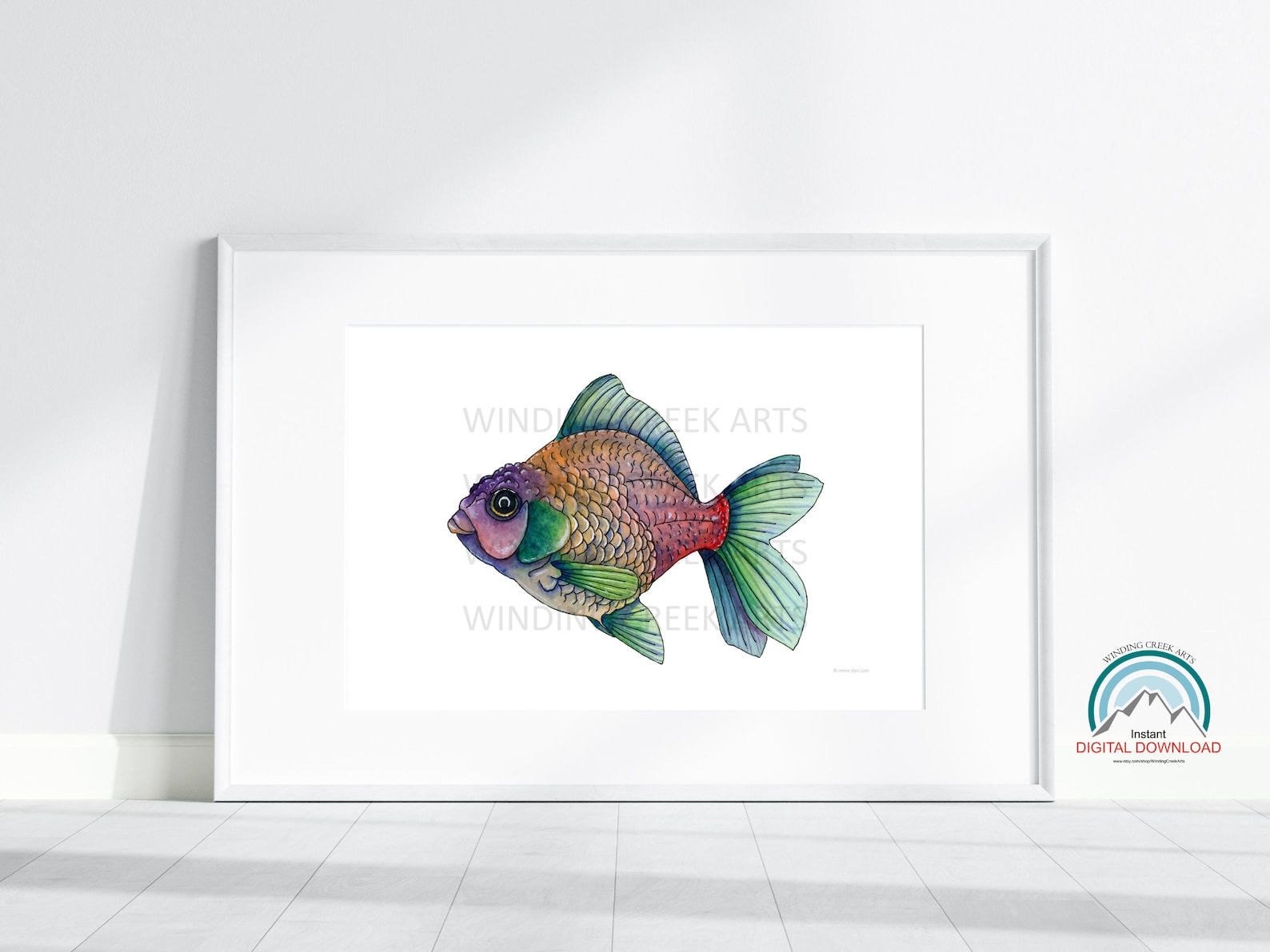 Colorful Fish Wall Art / Watercolor Fish Painting / Printable Nursery ...