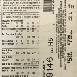 1989 UNCUT, Factory Folded Simplicity 9146 Women's Shirt Dress Pattern ...