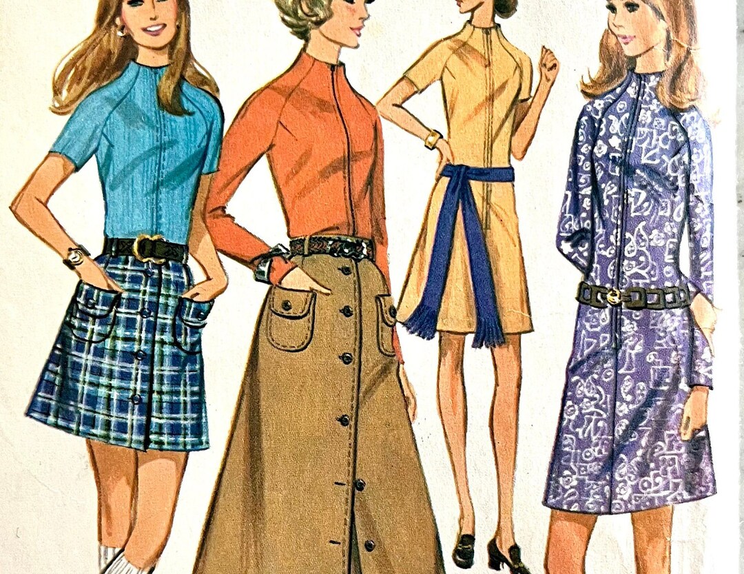 Complete 1970 Mccall's 2457 Misses' Funnel Neck, Raglan Sleeve Top or ...