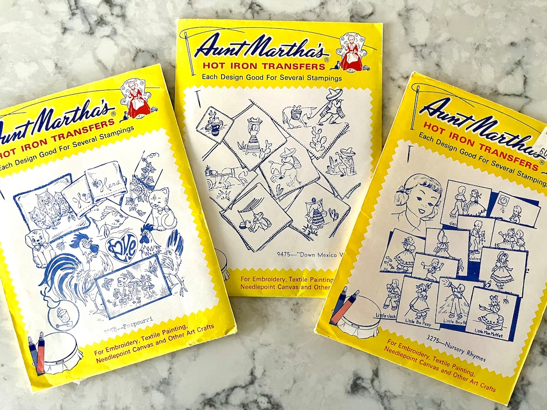 UNCUT Vintage Aunt Martha's Hot Iron Transfers for Linens, Tea Towels ...