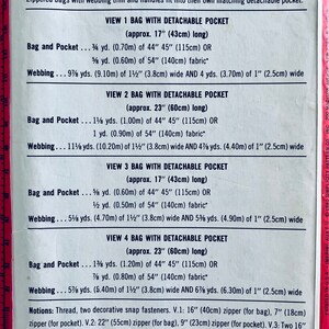 UNCUT 1980 Simplicity 9387 Set of Duffle Bags in Two Sizes and Banded ...