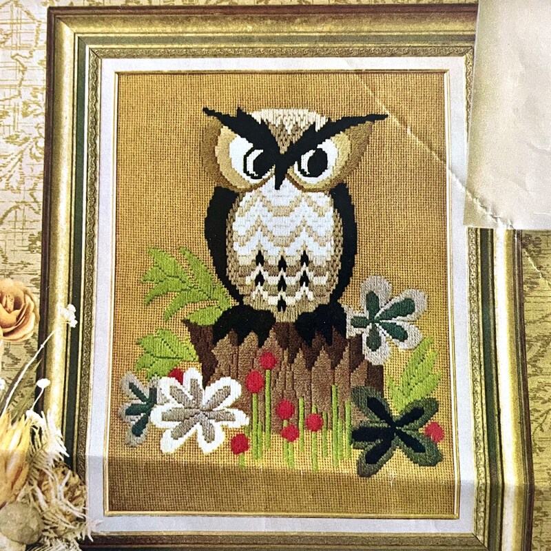 Owl Needlepoint - Etsy