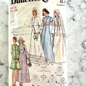 RARE! Complete 1970's Butterick 6181 Misses' Bridal or Bridesmaid ...