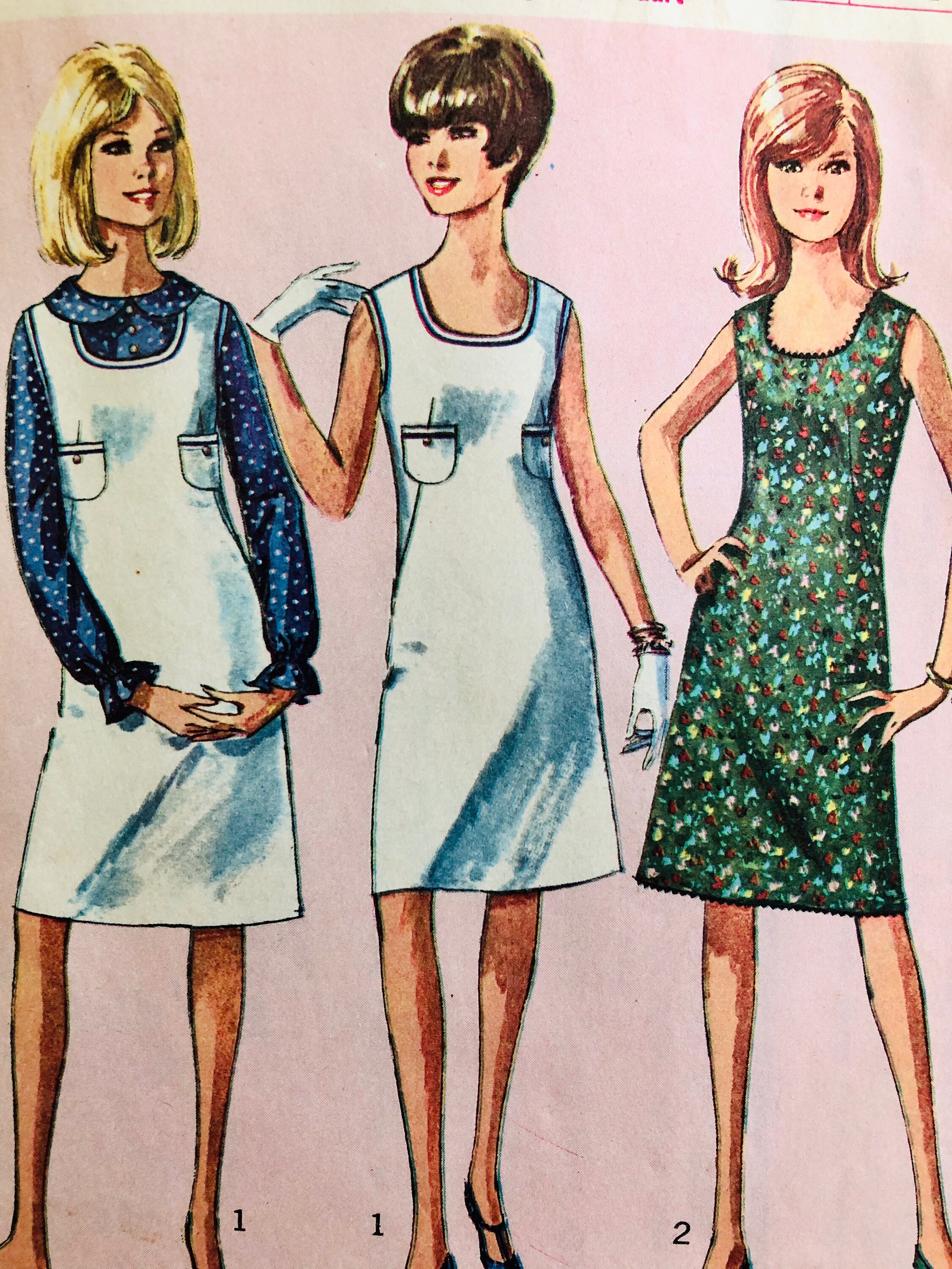 1965 Simplicity pattern 6319.Teens and junior dress or jumper and ...