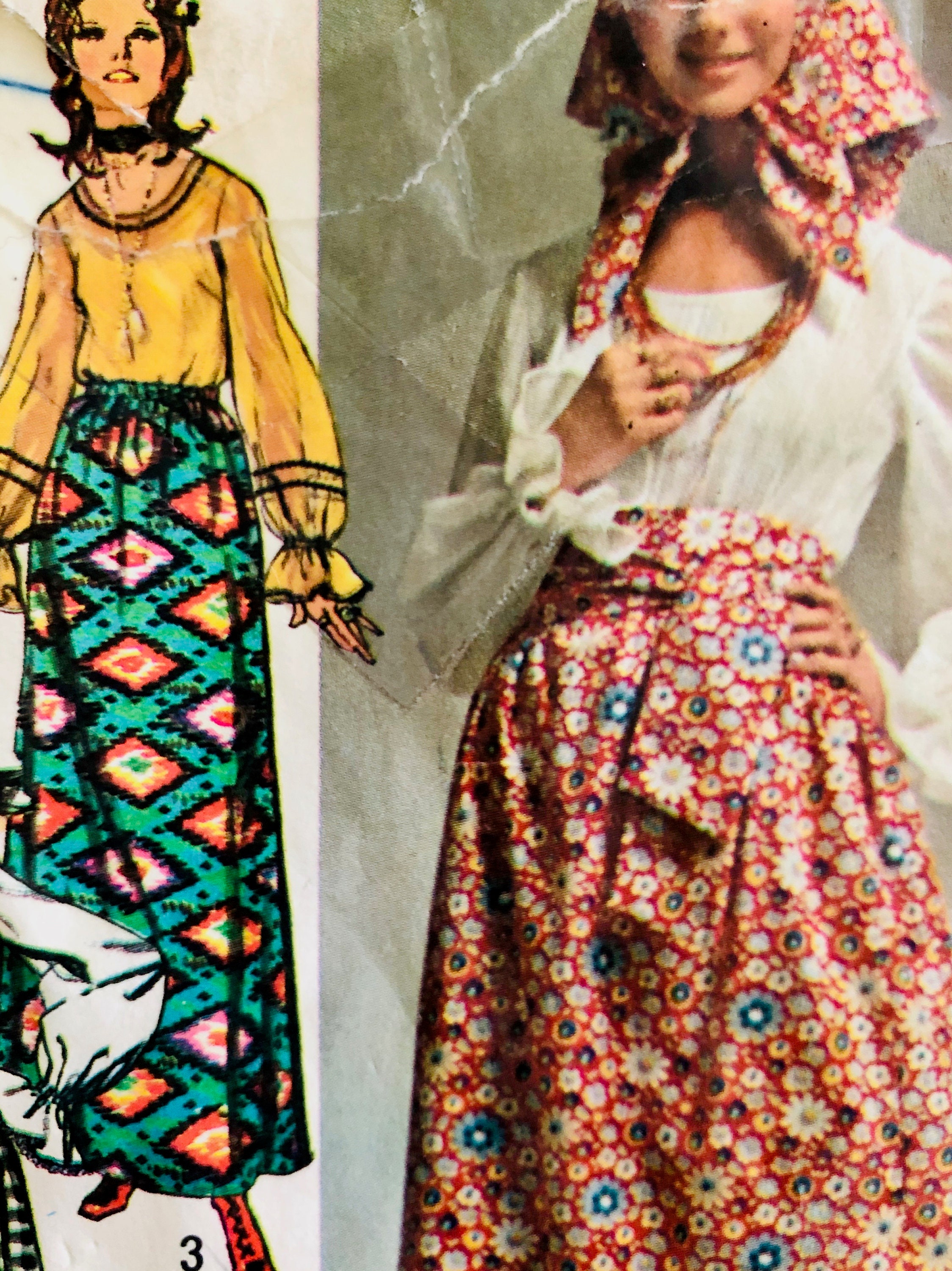 1970 vintage Simplicity 9112 complete women's skirt in two | Etsy