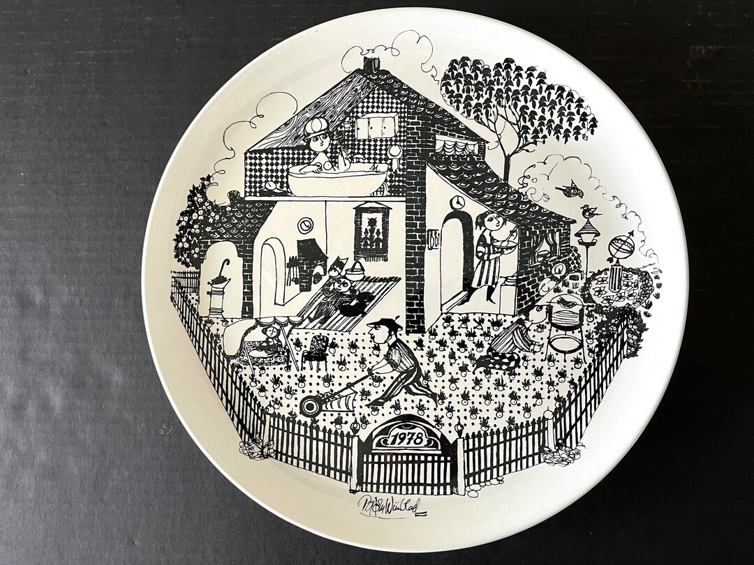 1978 Imerco Large Platter With Artist Signature, Bjorn Winblad, Danish ...