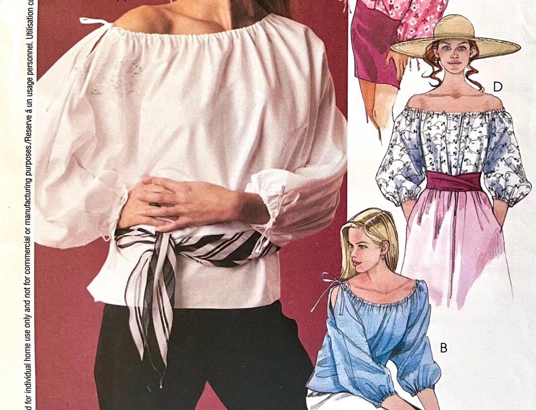 UNCUT 2002 Mccall's 3582 Misses' Off-the-shoulder Peasant-style Top ...