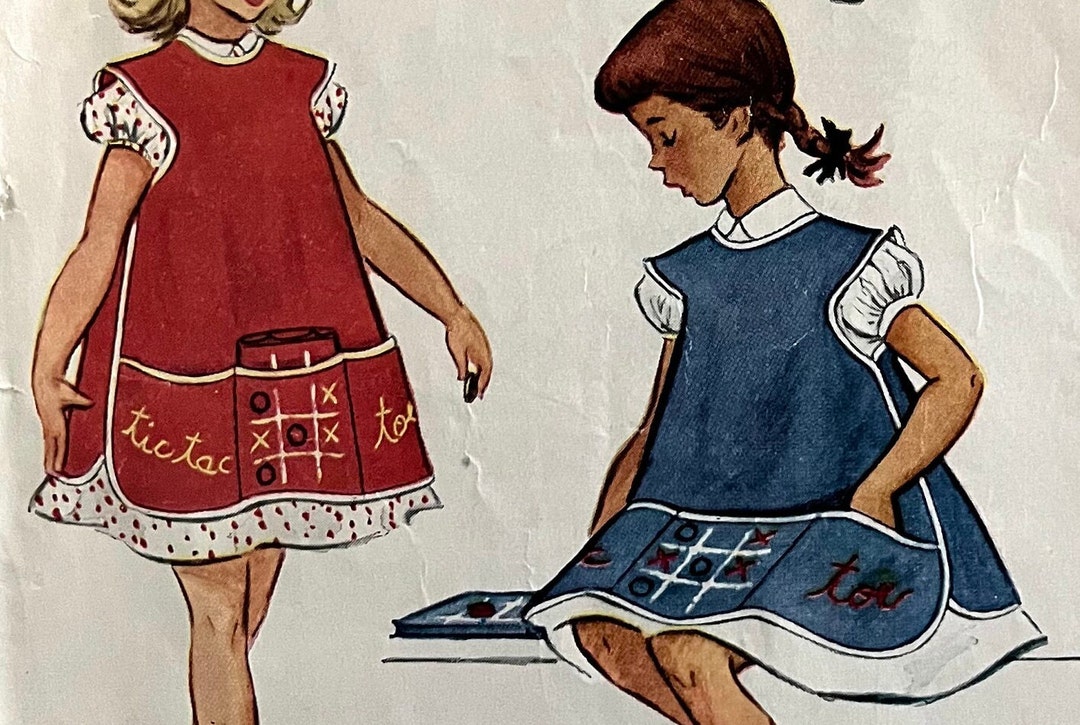 Vintage 1952 Mccall's 1712 Children's Cobble Apron Pattern With Bias ...