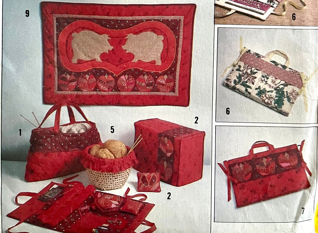 UNCUT 1981 Simplicity 5311 String-quilted Sewing Accessories and Wall ...
