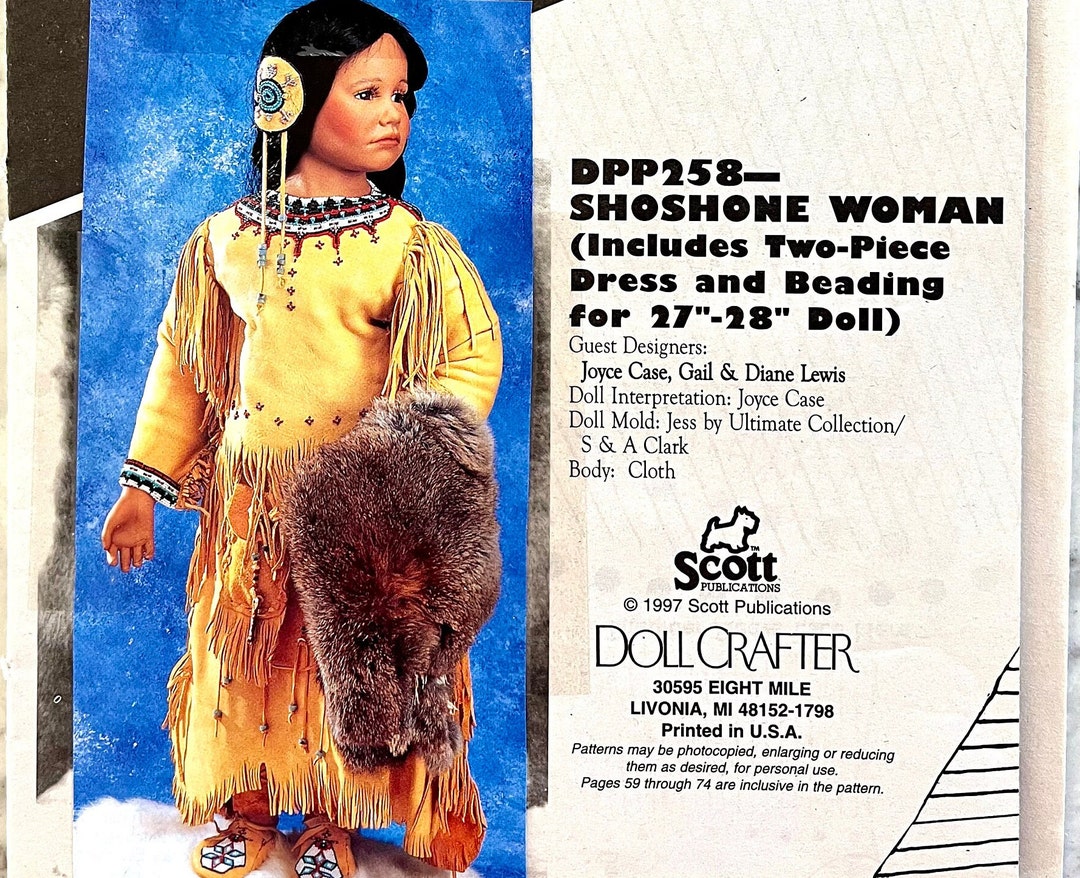 UNCUT 1997 Poissot Doll Dresses Pattern #DPP258, Shoshone Woman ...