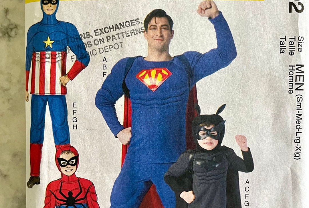 UNCUT 2014 Mccall's 7002 Men's Super-hero Costume Pattern Superman, Ant ...