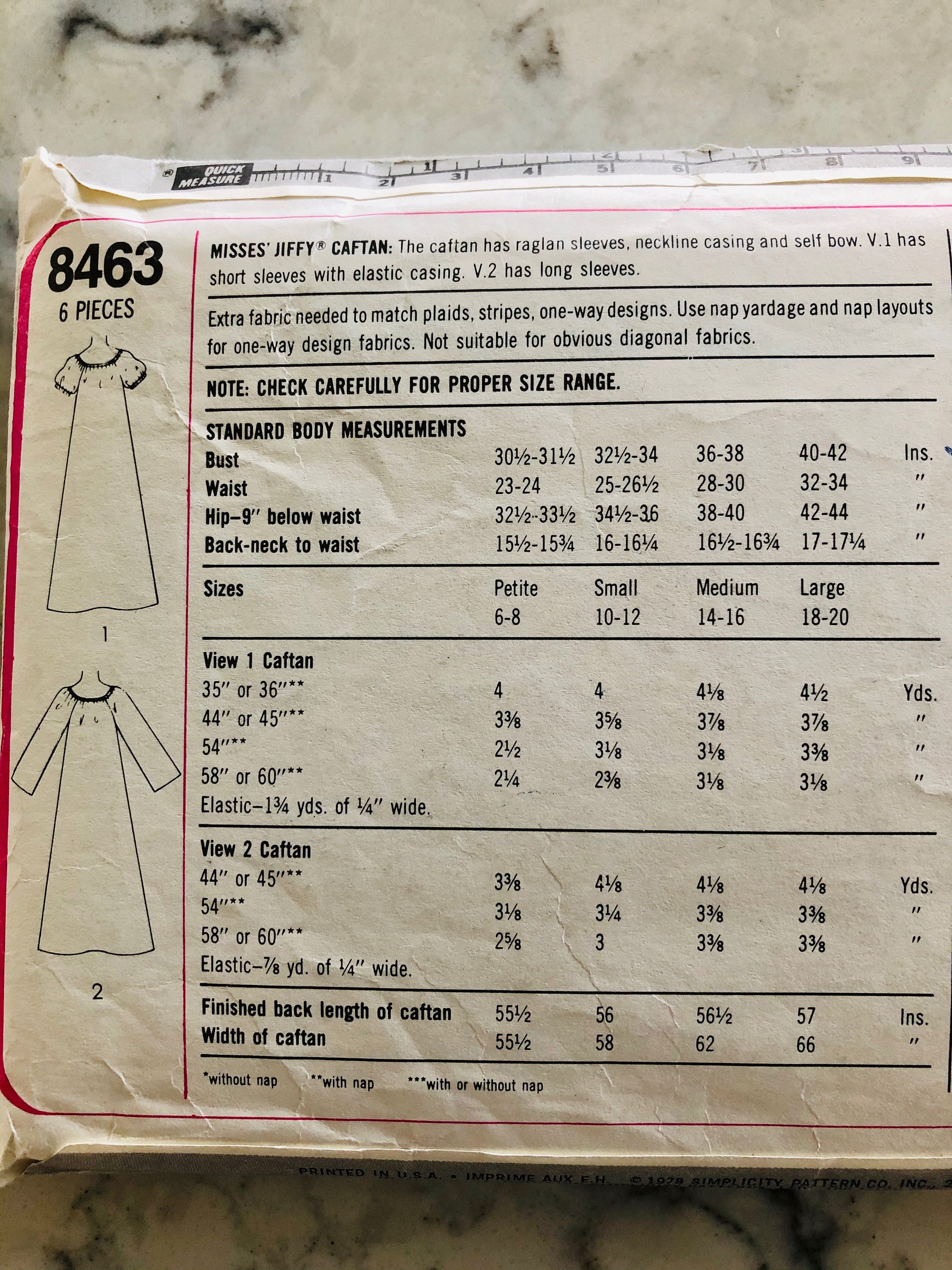 UNCUT 1978 Simplicity 8463 Complete Women's Jiffy Caftan - Etsy