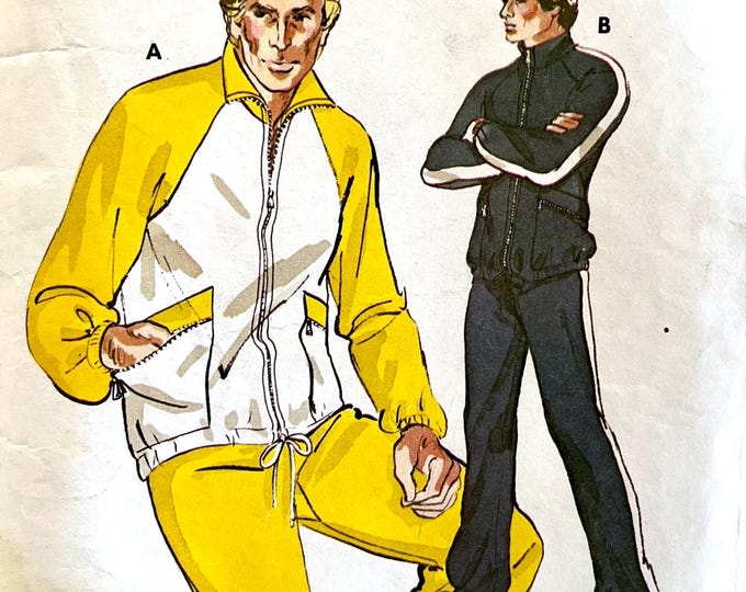 UNCUT 1970's Kwik Sew 817 Men's Track or Jogging Suit, Coaches' Suit ...