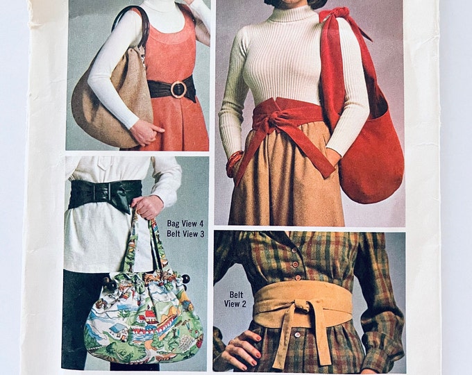 UNCUT 1975 Simplicity 7018 Misses' Wide and Shaped Belts, Obi Belt ...