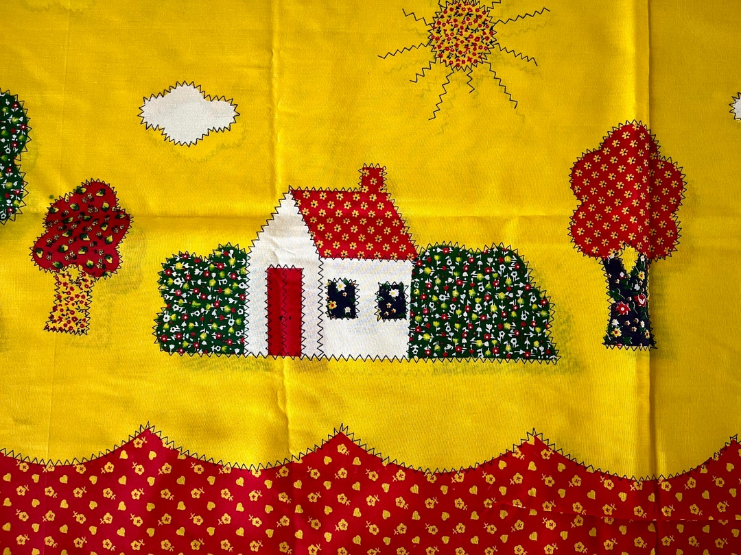 44" Wide X 5 Yards 3 Inches Long Vintage Double Border Print Cotton or ...
