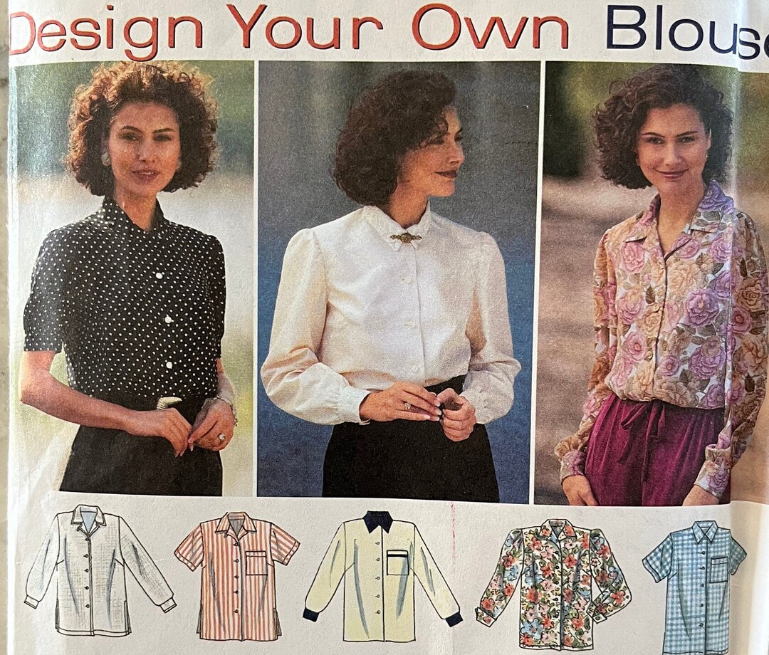 UNCUT 1996 Simplicity 9210 Misses' Button-front Blouse or Shirt With ...