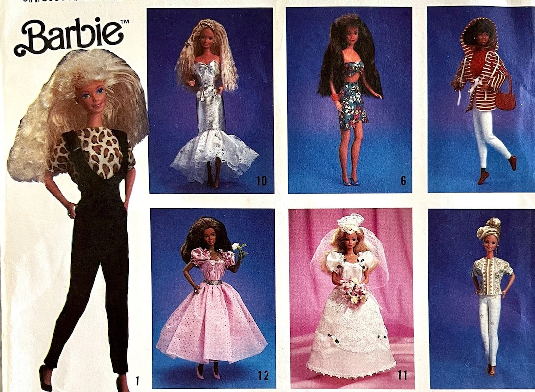 UNCUT 1990 Simplicity 7046 Barbie Clothes and Accessories Pattern for ...