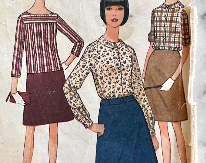 UNCUT 1966 Mccall's 8442 Misses' Button-front Shirt With Collar ...