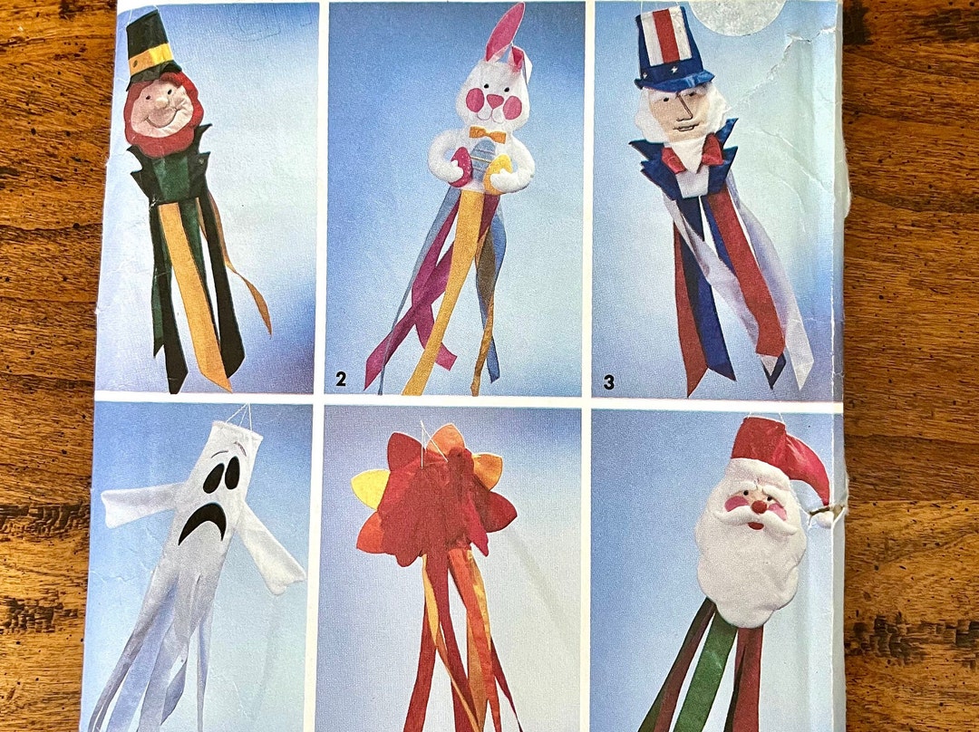 UNCUT 1992 Simplicity 8156 Holiday Windsocks Pattern Featuring ...