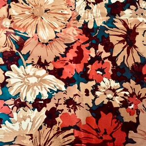 36" Wide X 4 Yards Long Vintage Polished Cotton Floral Fabric ...