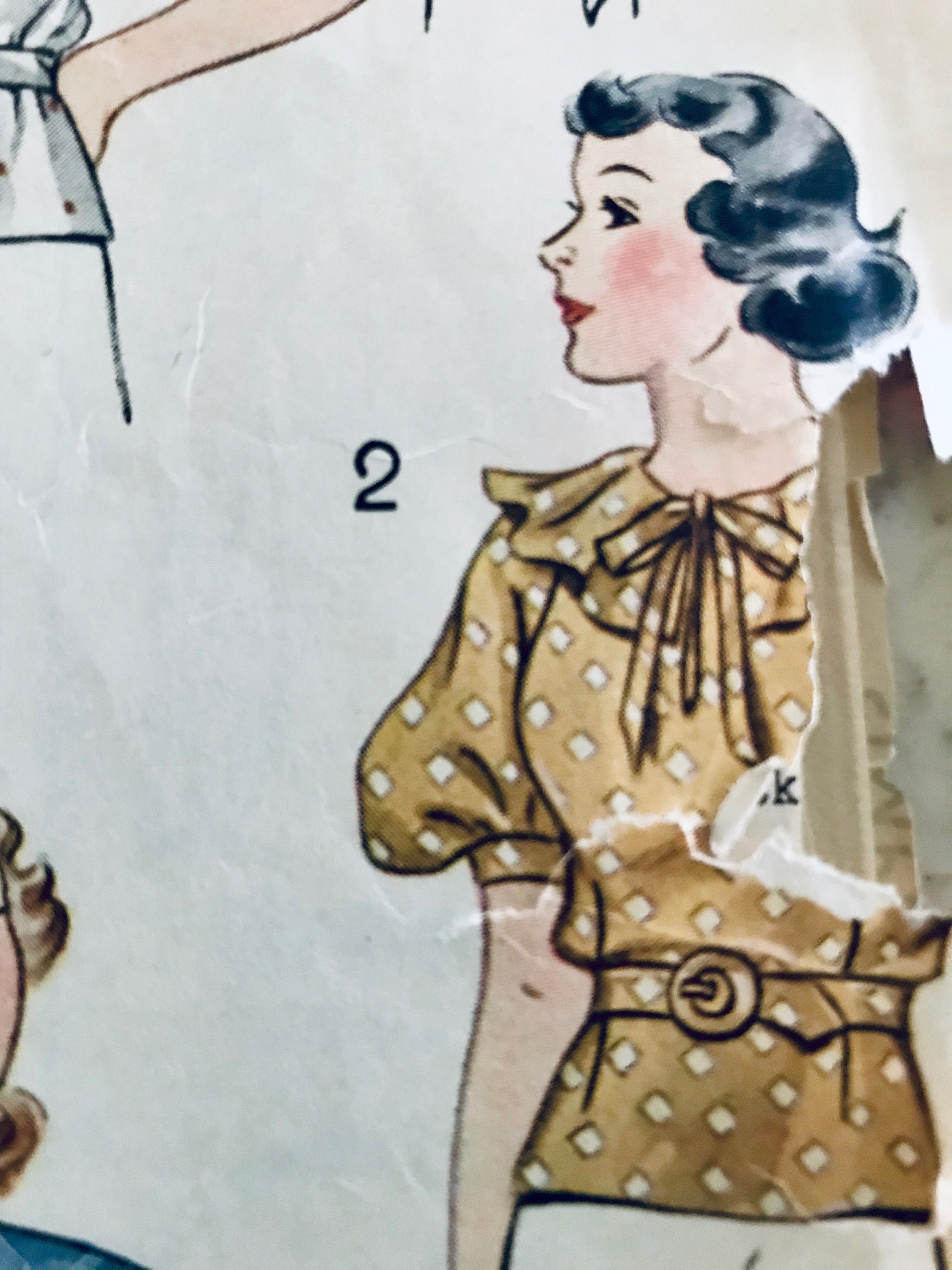 1936 Simplicity 1969 Retro Teens Blouses Pattern Size 13 | Etsy