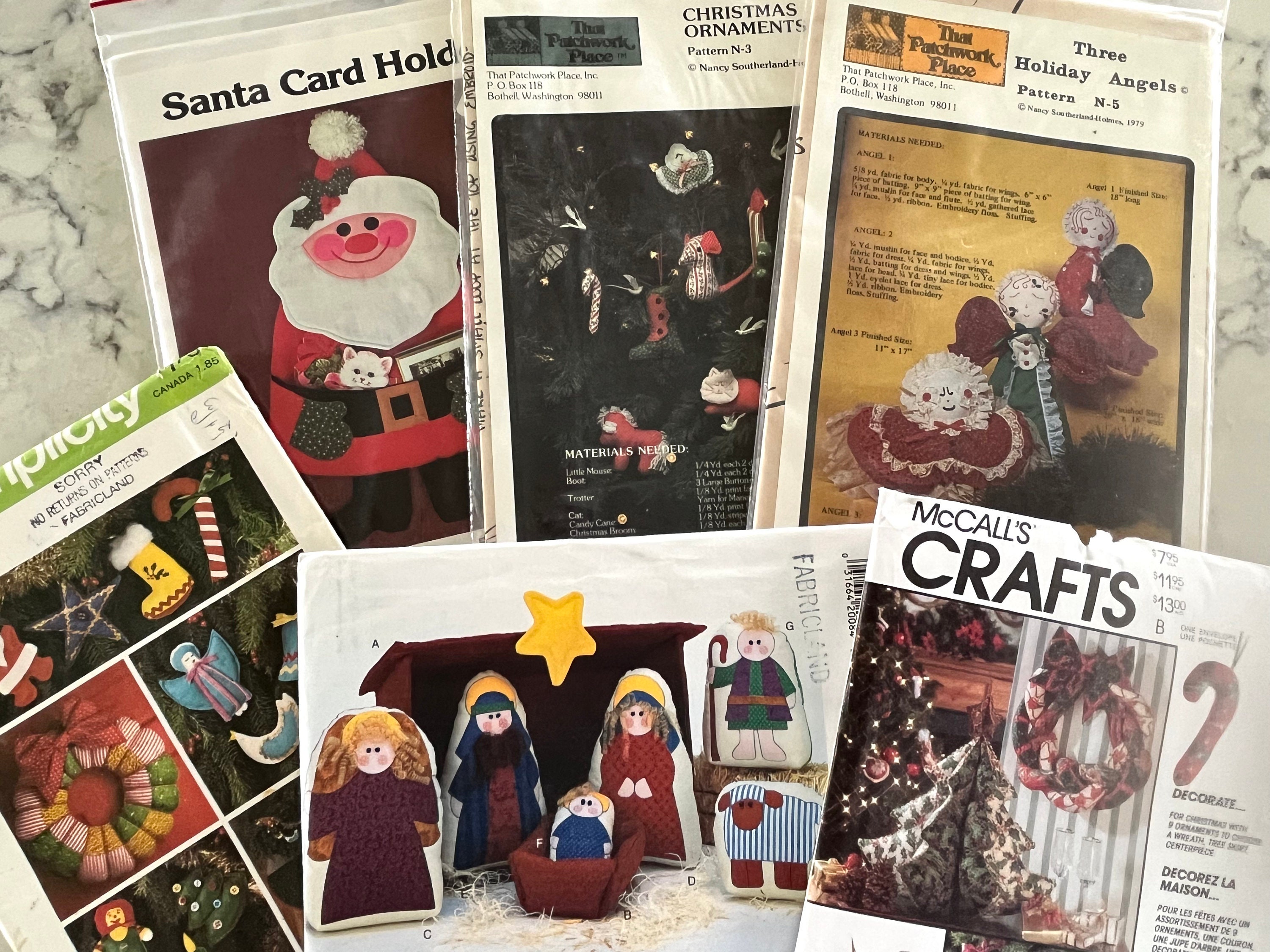Uncut/complete Christmas Crafts Patterns, Sold Separately, Santa Card ...