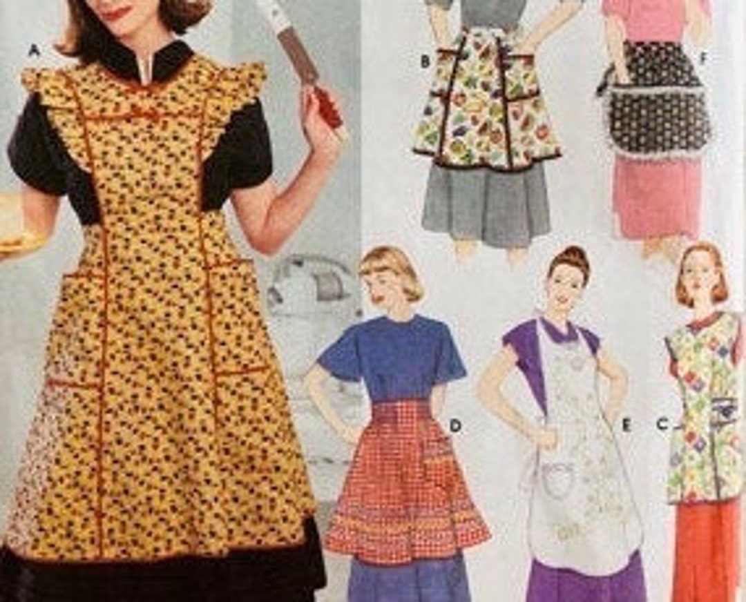 UNCUT 1999 Simplicity 8720 Misses' Retro Apron Patterns Designed by ...