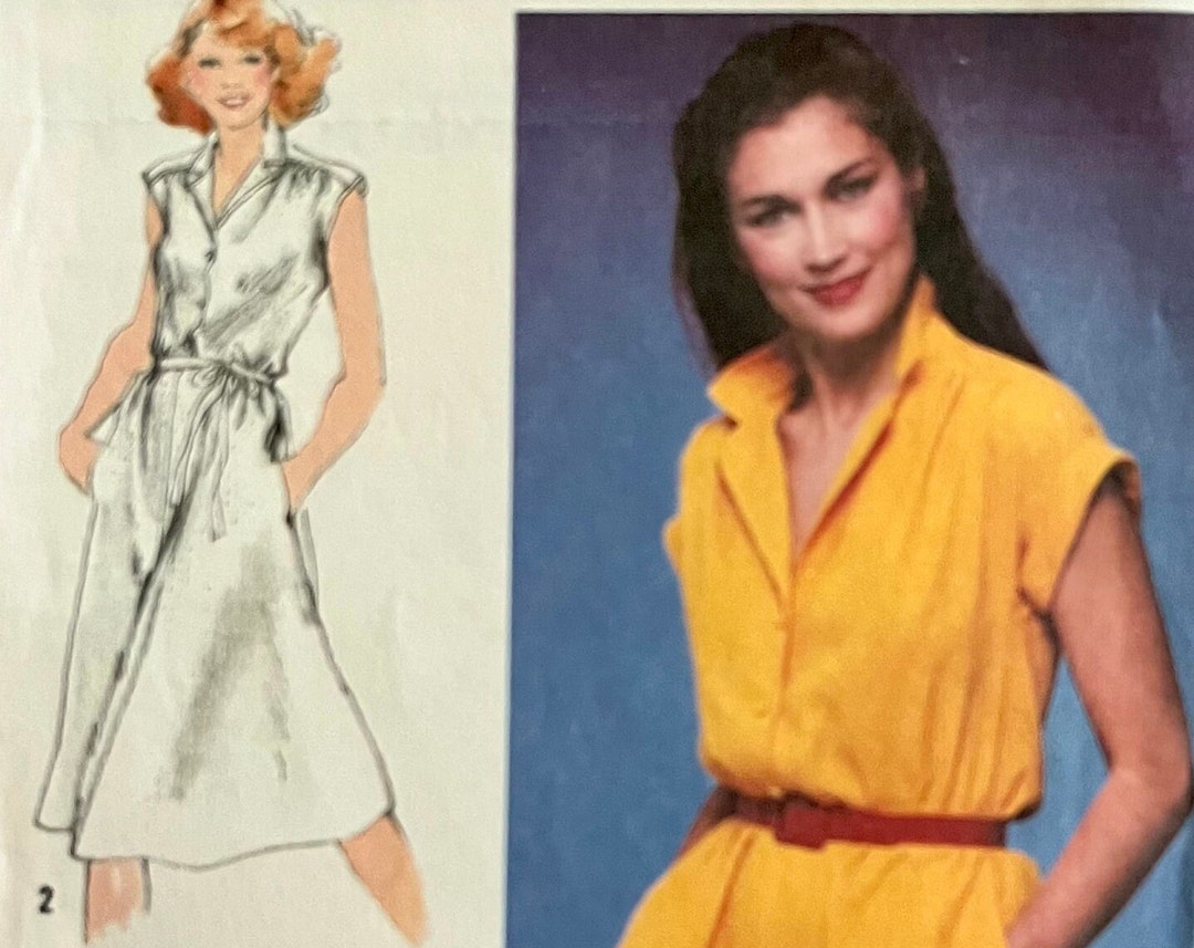 UNCUT 1980 Simplicity 9497 Misses' Easy-fitting Dress With Side-seam ...