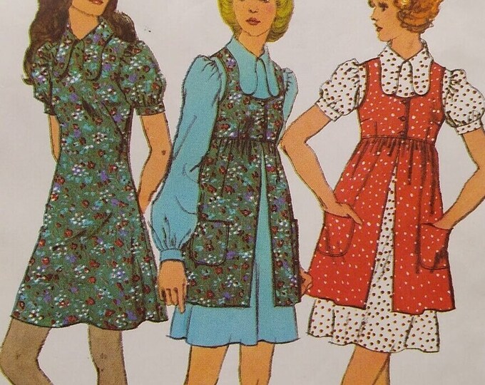 UNCUT 1971 Simplicity 9800 Misses' Shaped Collar Mini Dress With Short ...