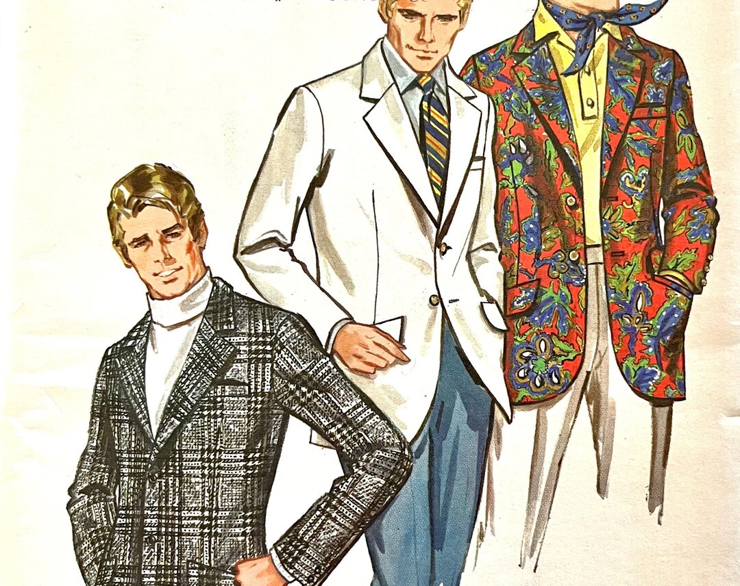 UNCUT 1969 Butterick 5630 Men's Lined, Semi-fitted Sports Coat Jacket ...