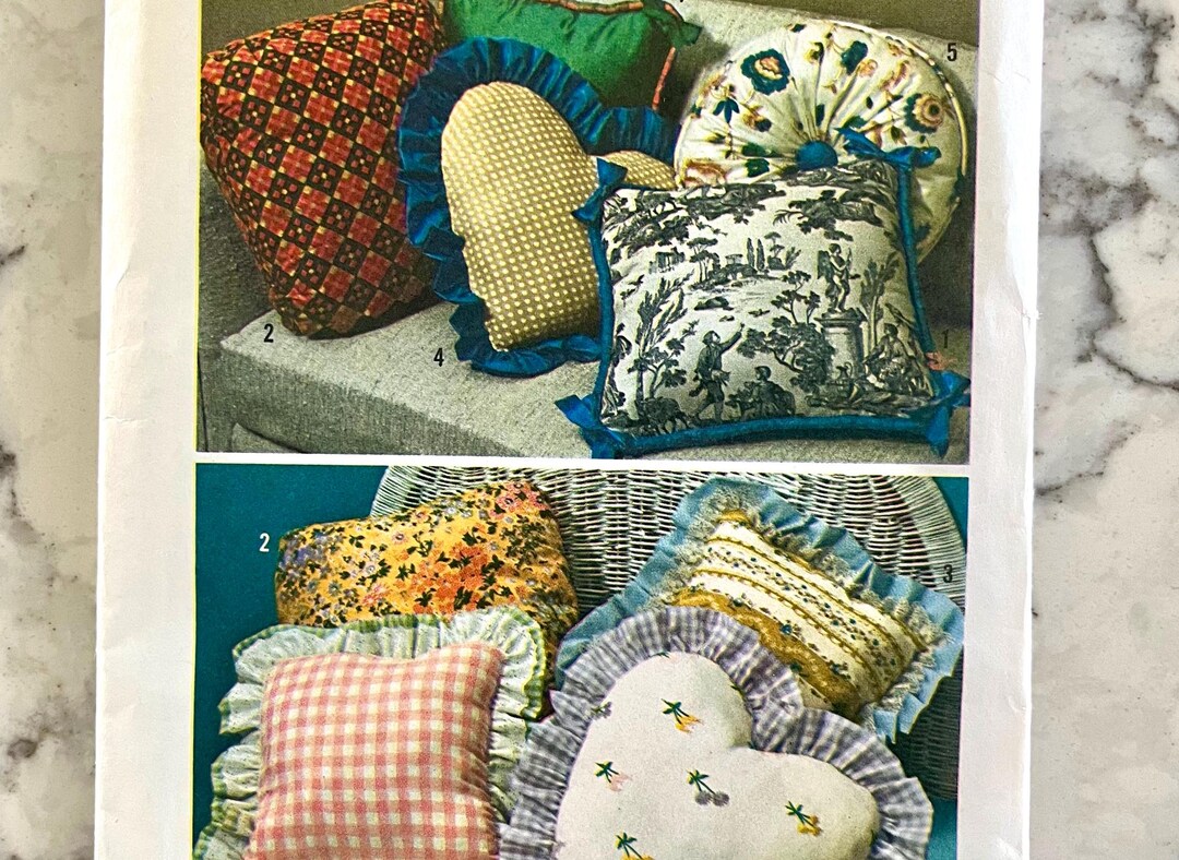 UNCUT 1974 Simplicity 6483 Pattern for 5 Different Throw Pillows and ...