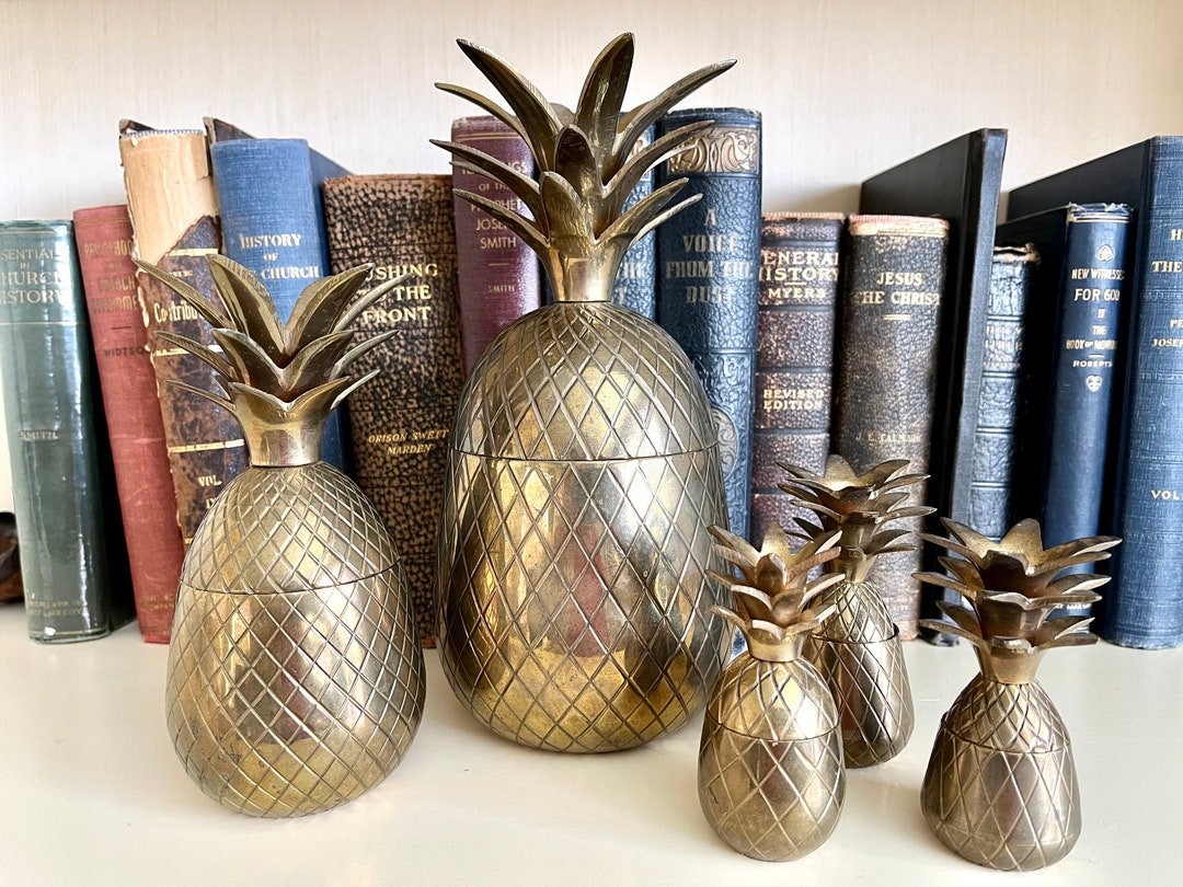 Vintage Solid Brass Pineapple Boxes With Removeable Lids - Etsy