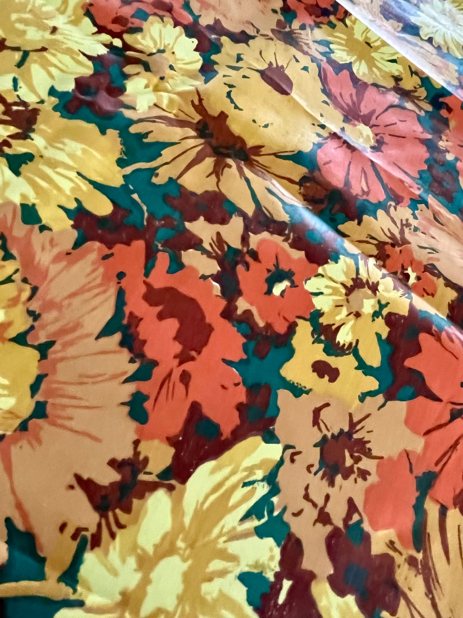 36" Wide X 4 Yards Long Vintage Polished Cotton Floral Fabric ...