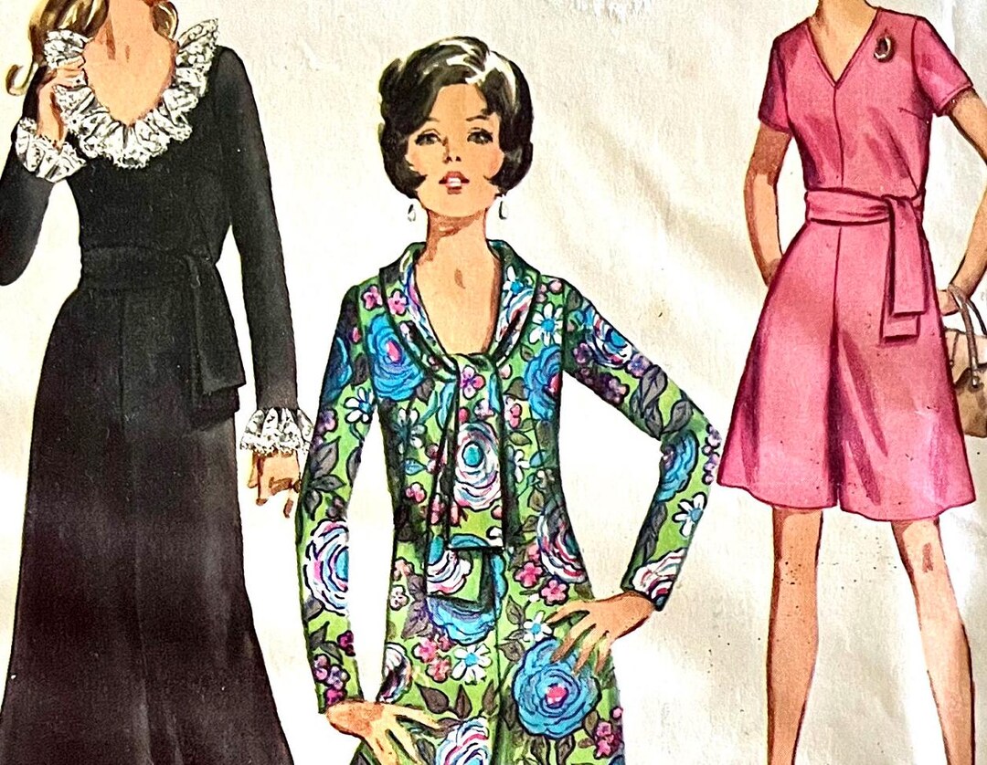 Complete 1969 Simplicity 8514 Misses' Half-sized Pant Dress or Jumpsuit ...