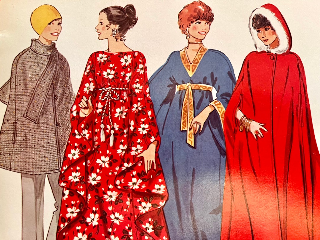 RARE!! UNCUT 1977 Creative Patterns E2 Misses' Lined Cape in 2 Lengths ...