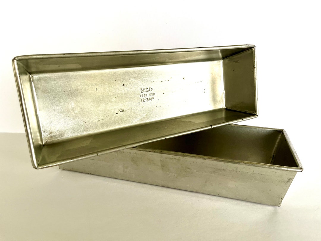 Set of Two Extra-long Aluminum Pullman Loaf Bread Pans With Folded Ends ...