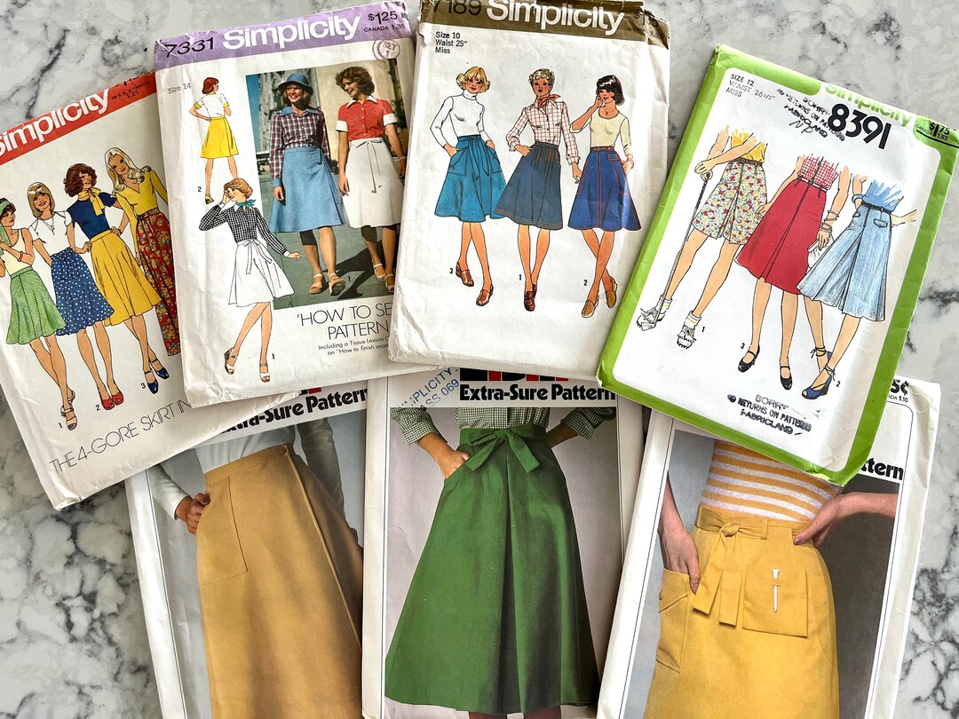 UNCUT 1970's Simplicity Skirt Patterns 6746, 7331, 8112, 8151, or 8534 ...