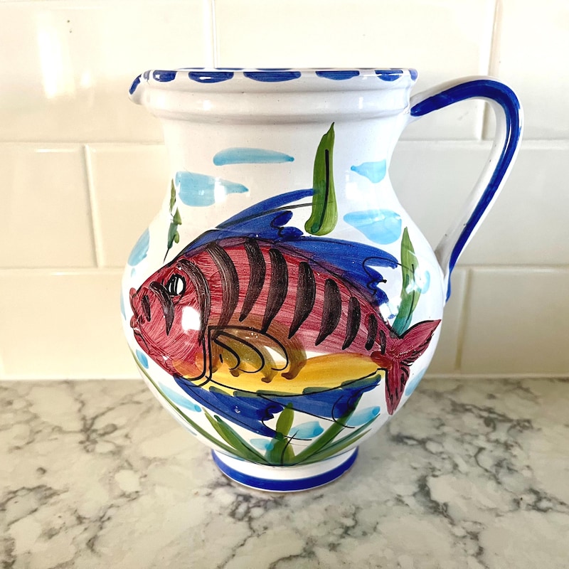 Hand Painted Pitcher - Etsy
