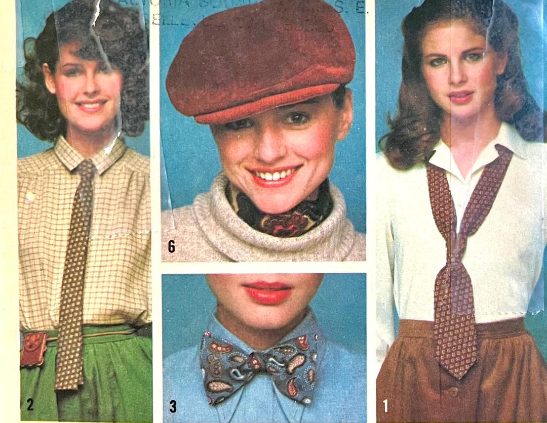 Complete 1978 Simplicity 8723 Misses' and Men's Ties, Bag With Fringe ...