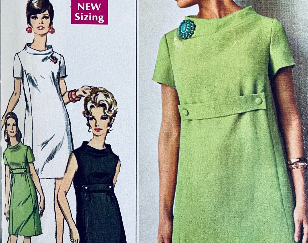 Complete 1967 Simplicity 7425 Misses' Designer Fashion Lined Dress ...