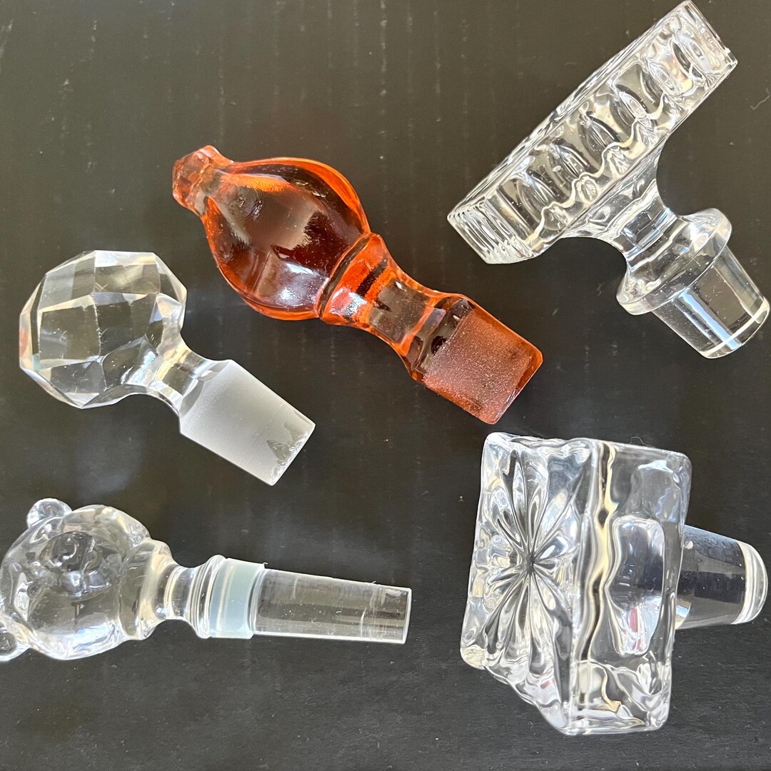 Variety of Heavy Glass Stoppers for Carafes and Bottles, Sold ...