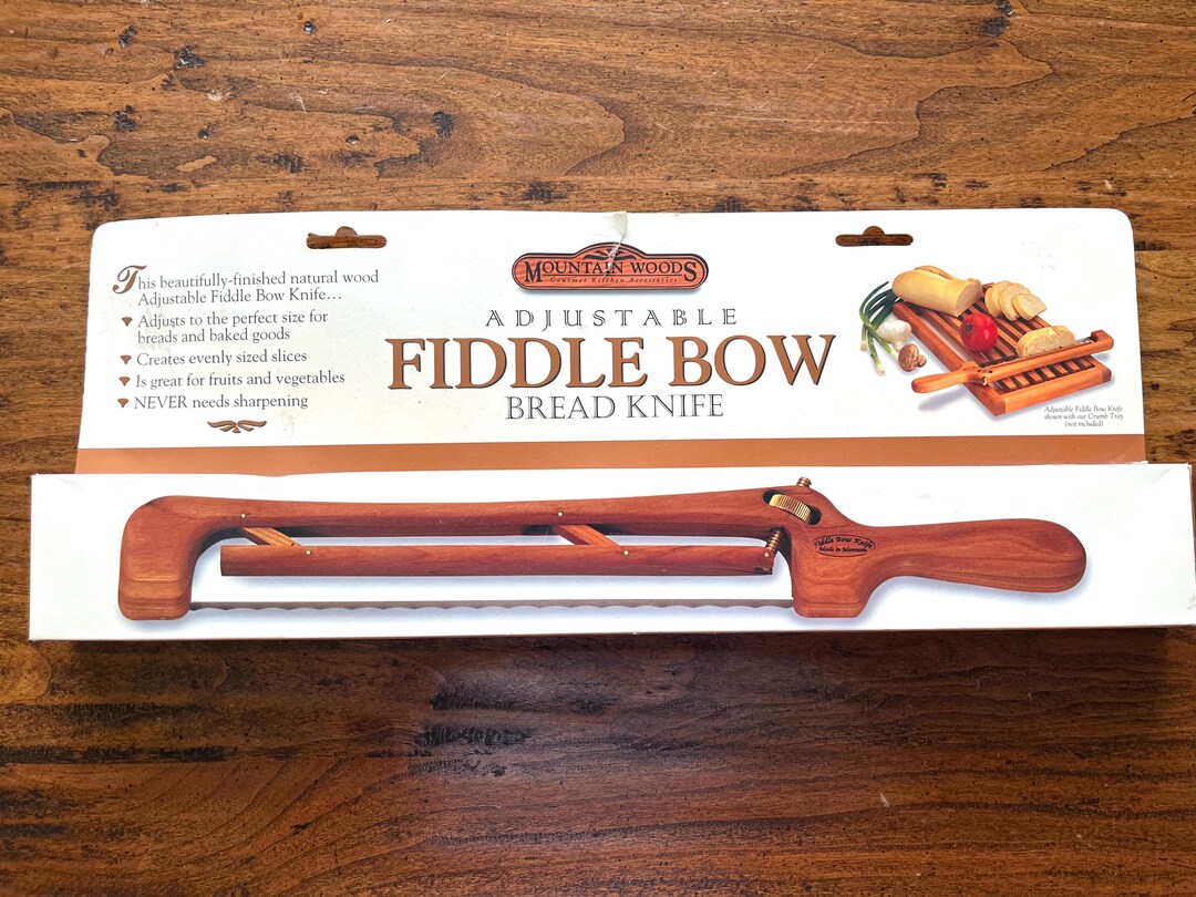 1996 Mountain Woods Adjustable Fiddle Bow Bread Knife in Original Box ...
