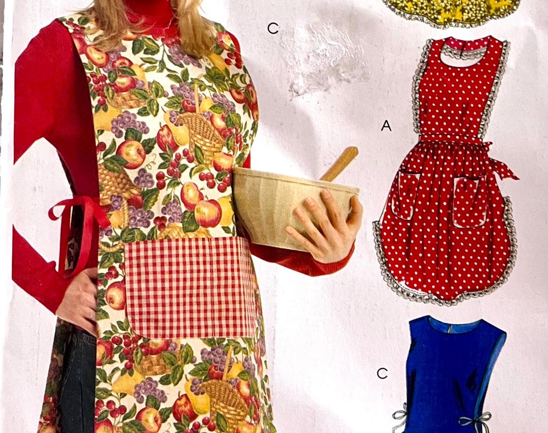 UNCUT 2008 Mccall's Easy Stitch 'n Save Apron Pattern, Tie Back Half ...