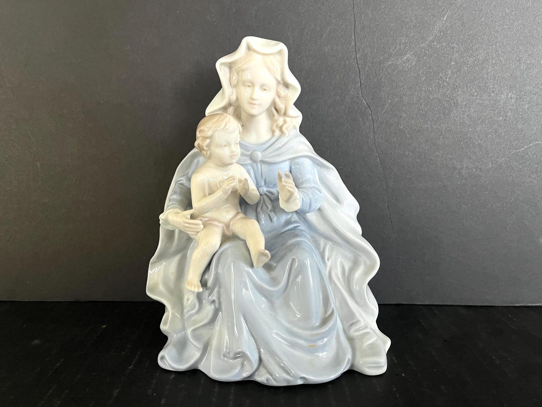1980 Roman Valencia Collection Figurine of the Madonna Mary and Baby ...