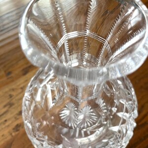 Large Vintage Cut Lead Crystal Decanter With Star Cut on the Base and ...