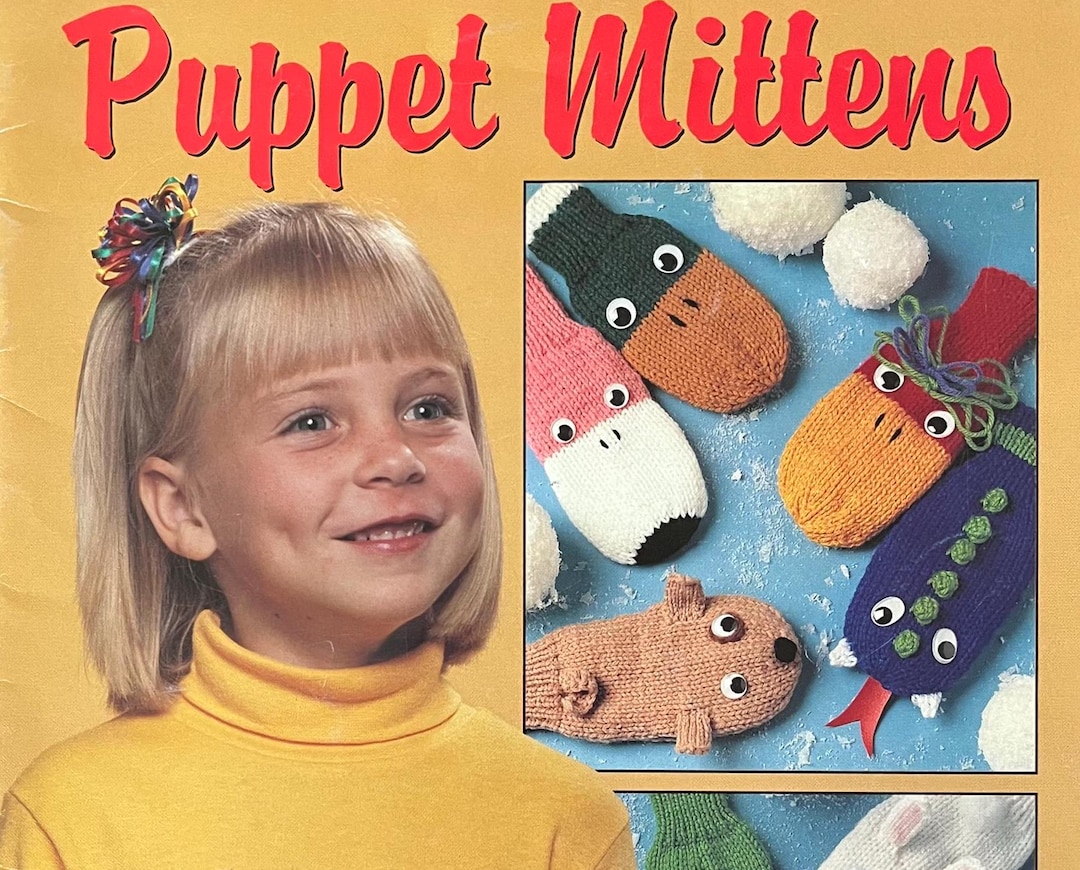1992 Leisure Arts Leaflet 2275 Puppet Mittens, 10 Designs to Knit ...