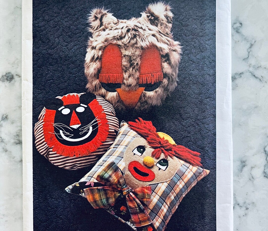 UNCUT 1970's Butterick 3418 "silly Pillows" Sewing Pattern; Plush Owl ...